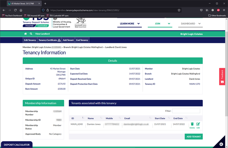 Tenancy Insured Platform